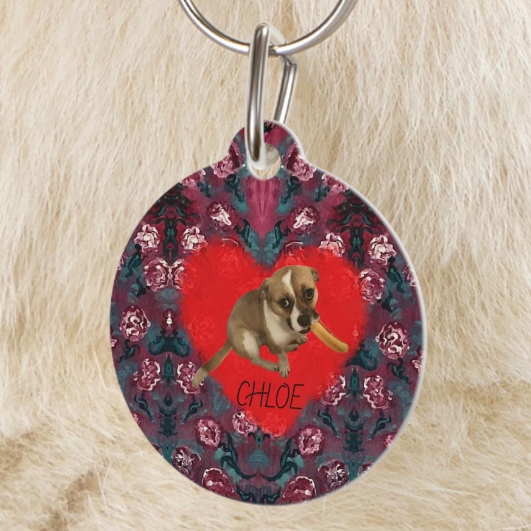 Dog Tag Name Tag for Dogs Hand Painted Name Tag Dog Tag Dog Accessories ...