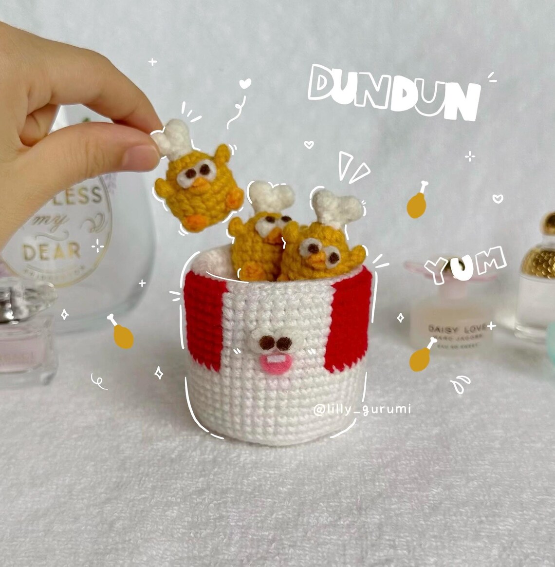 Crochet Dundun Chicken in Bucket PDF Pattern - DIGITAL FILE - Etsy
