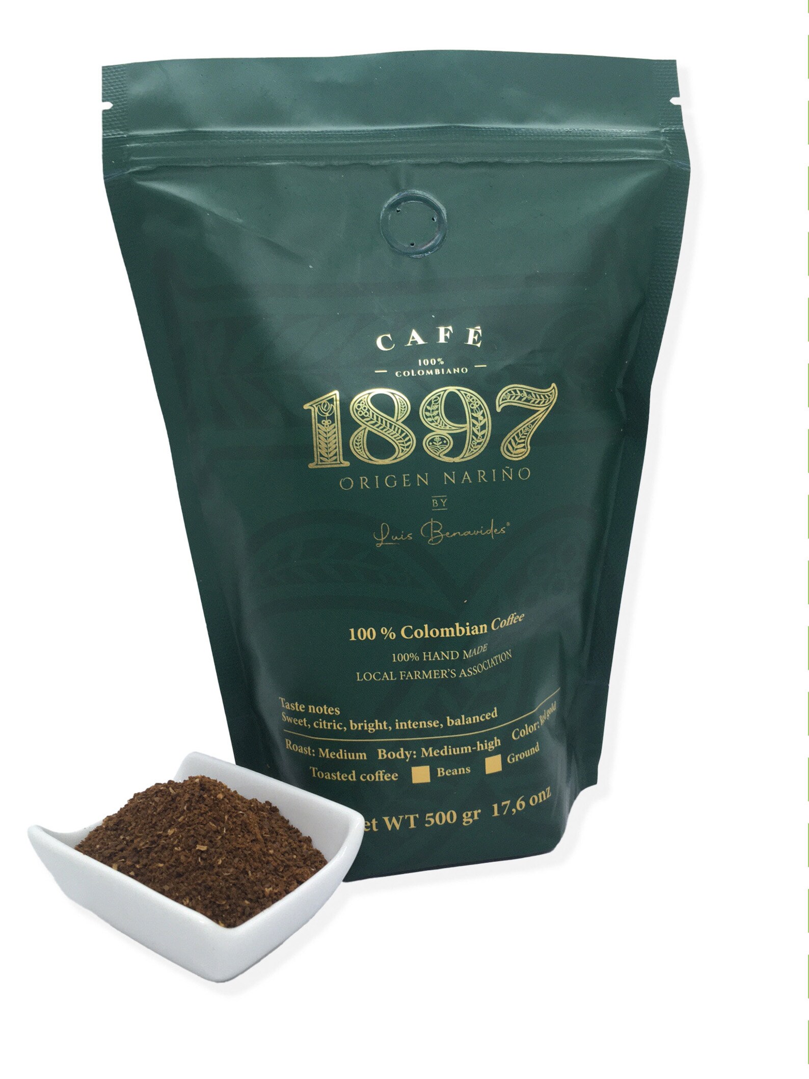 Ground Premium Colombian Coffee, Handcrafted, 500gr Coffee Groundbag ...