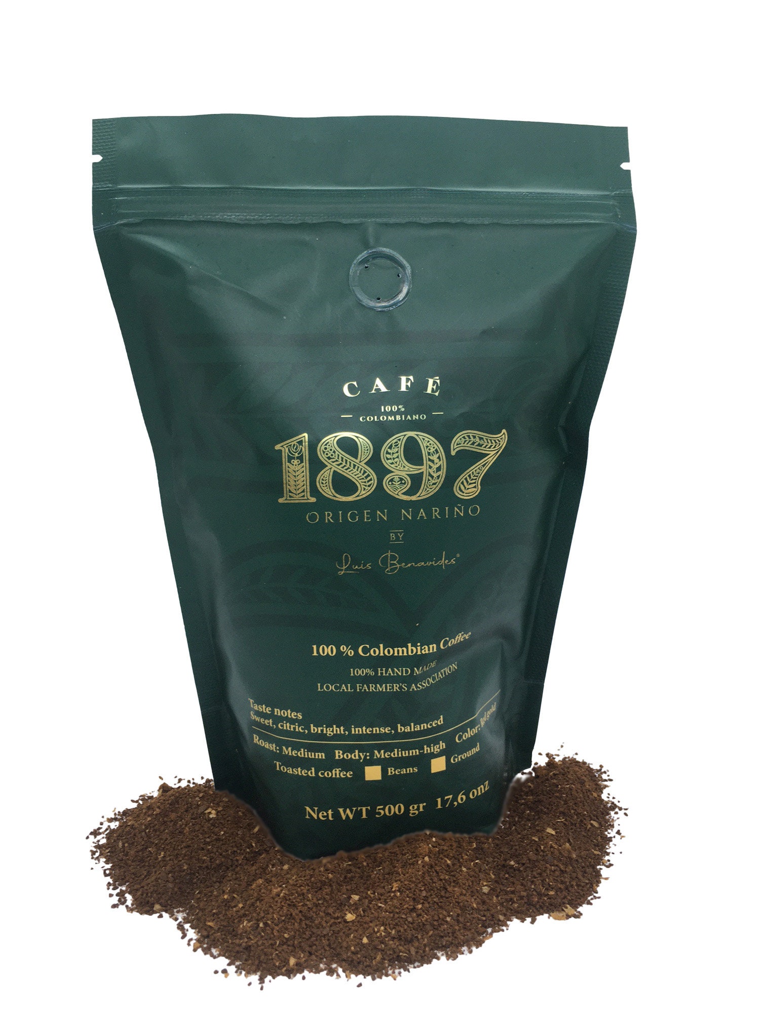 Ground Premium Colombian Coffee, Handcrafted, 500gr Coffee Groundbag ...