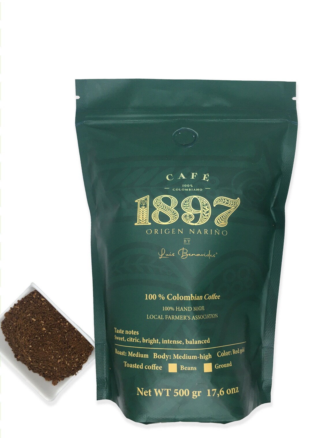 Ground Premium Colombian Coffee, Handcrafted, 500gr Coffee Groundbag ...