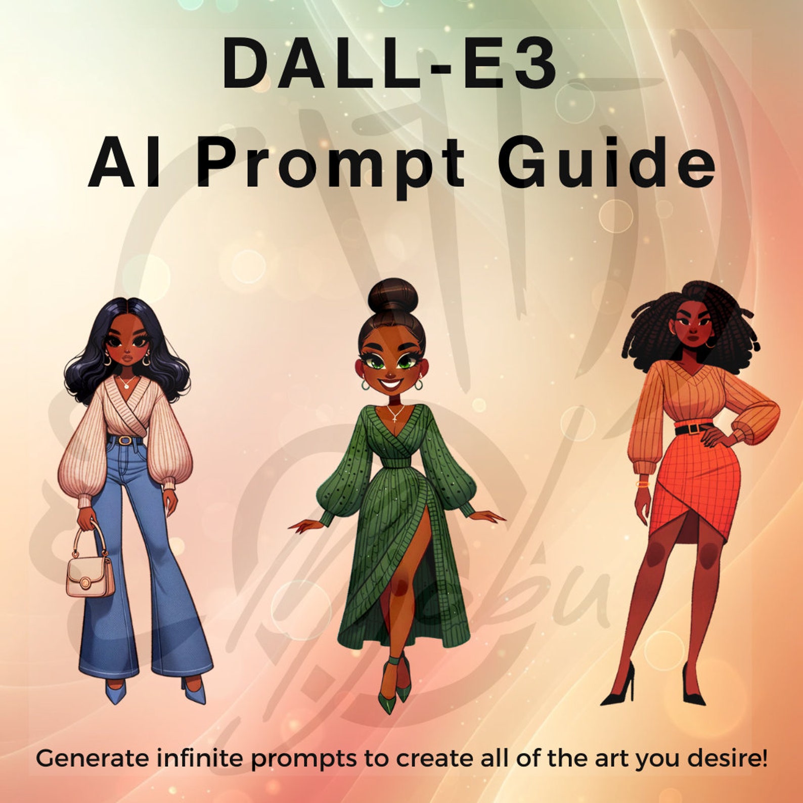DALL-E3 AI Art Prompt Guide Curvy Brown Beauties Instant Download - Etsy