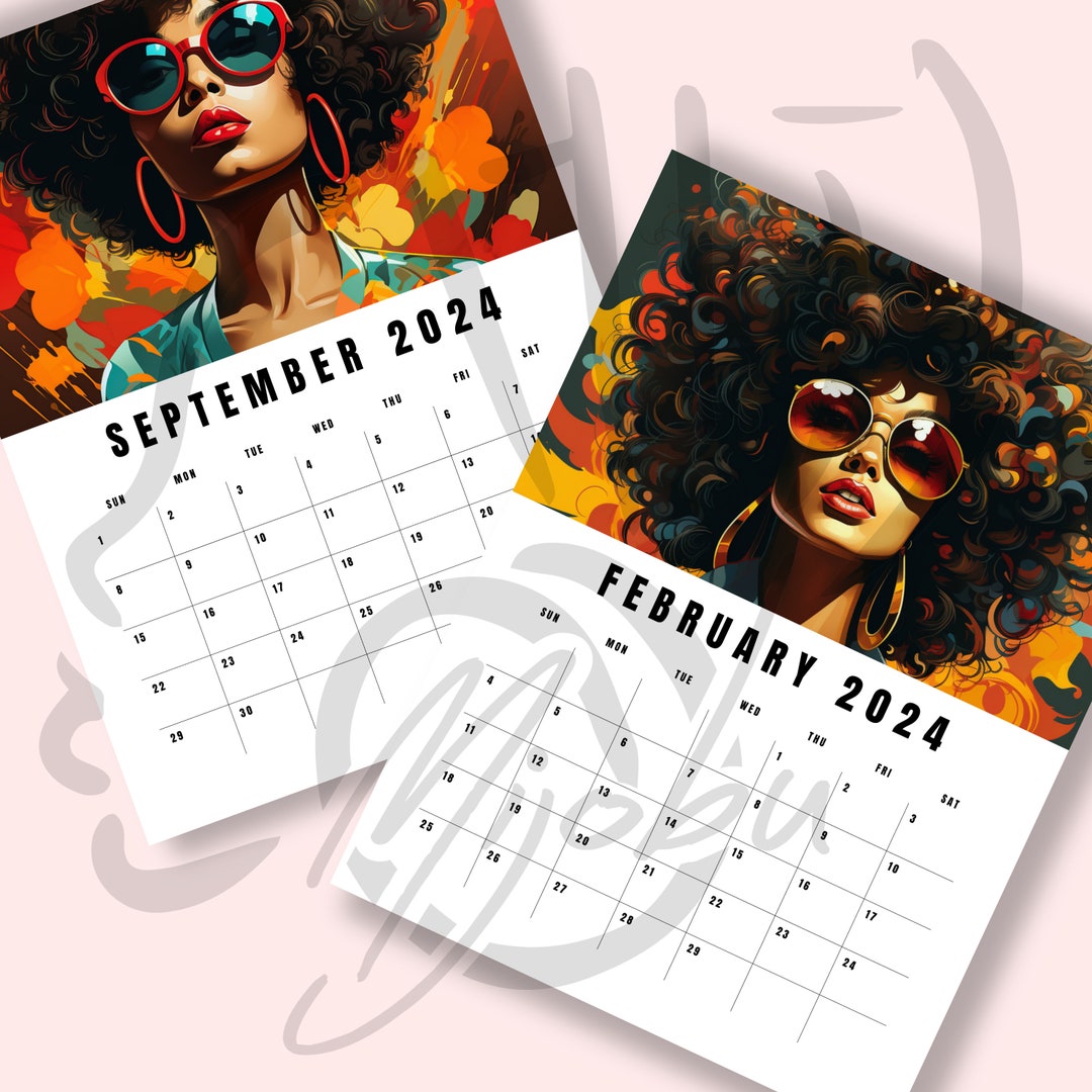 Pop Art 2024 Editable Calendar - African-american Women - Calendar ...