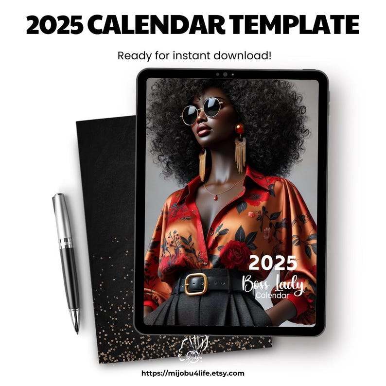 2025 Calendar Template Bundle Canva Template Digital Calendar Digital ...