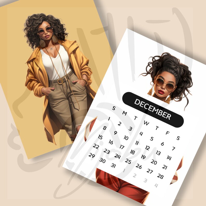2024 Boss Lady Calendar Template & Clipart Bundle Instant Download - Etsy