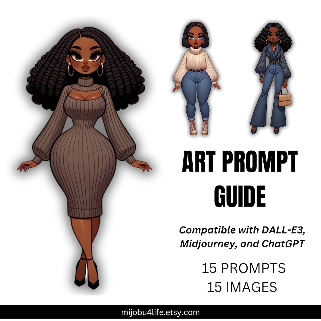 DALL-E3 AI Art Prompt Guide Curvy Brown Beauties 15 Prompts 15 Images ...