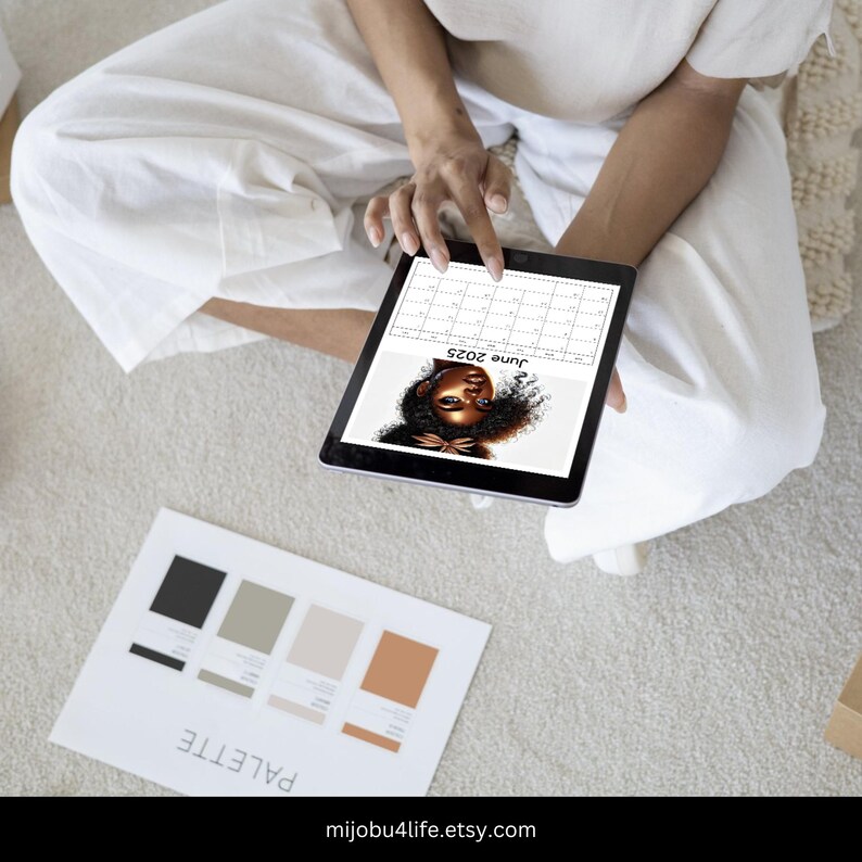 2025 Calendar - Black Hair Calendar - Digital Calendar - Digital ...
