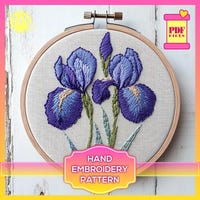 Iris Flower, Blooming Iris Machine Embroidery Design Files, Instant ...