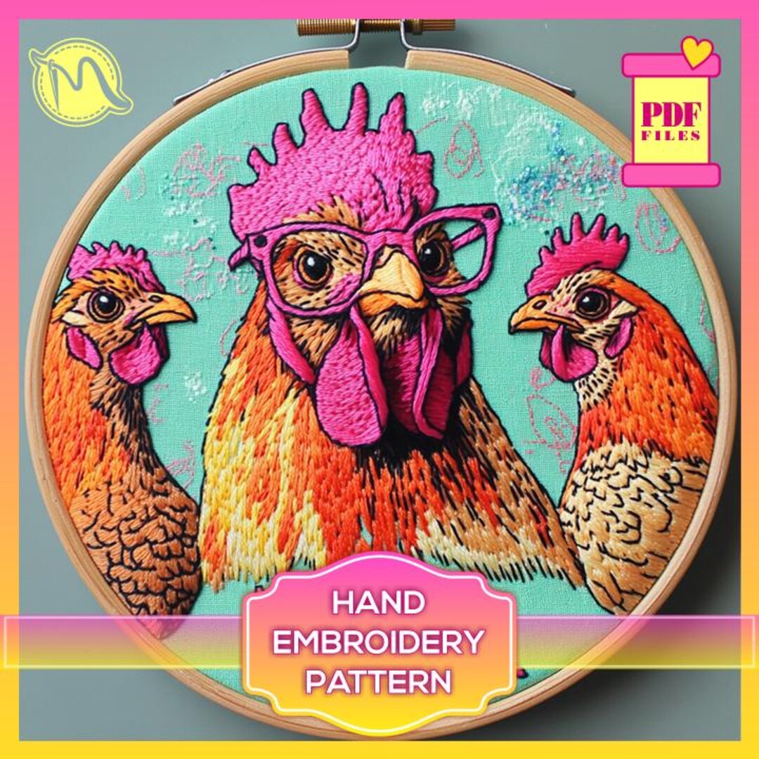 Funny Chicken Embroidery Pattern – "not Today Clucker" Farmhouse Decor ...