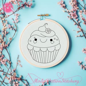 Hand Embroidery Design | 6 Sizes | Cupcake Embroidery Design | Cupcake ...