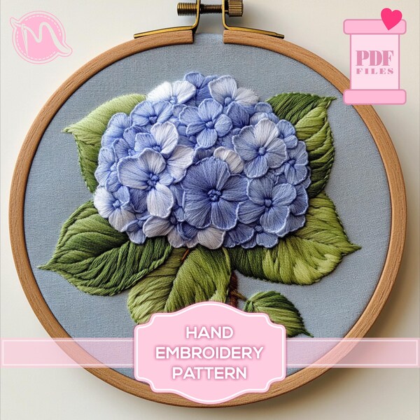 Hydrangea Embroidery - Etsy