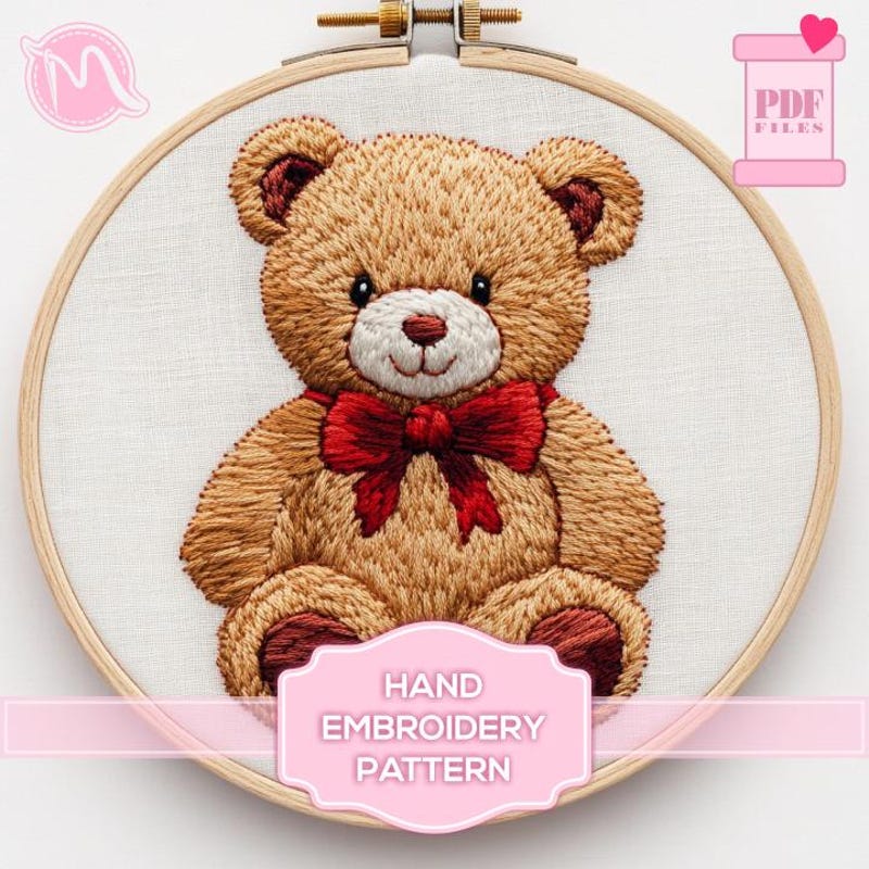 Bear Hand Embroidery - Etsy