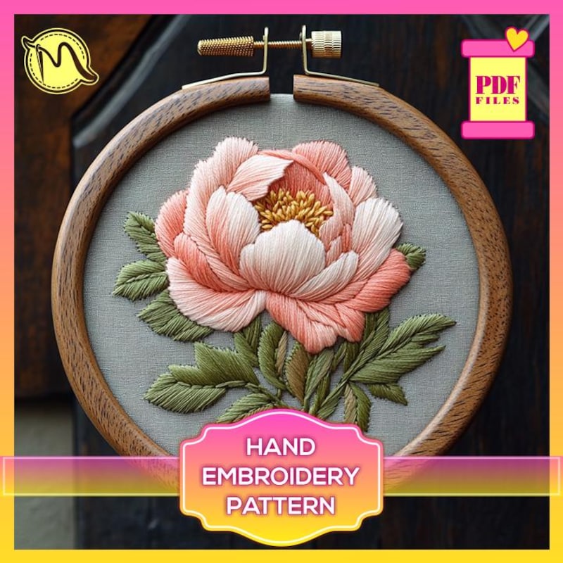 Peony Hand Embroidery - Etsy