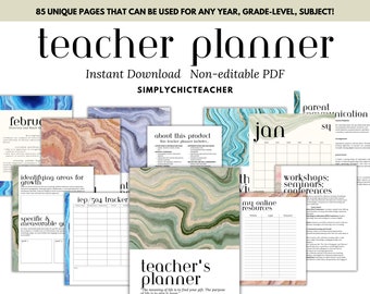 Academic Teacher Planner, Lesson Planner, Printable PDF, Classroom ...