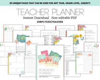 Academic Teacher Planner, Lesson Planner, Printable PDF, Classroom ...