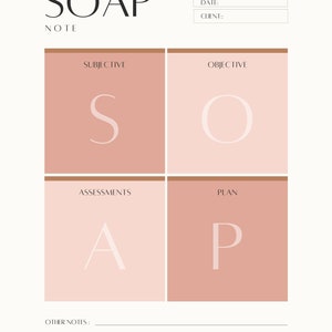 SOAP Note Templates in 4 Colors - Etsy