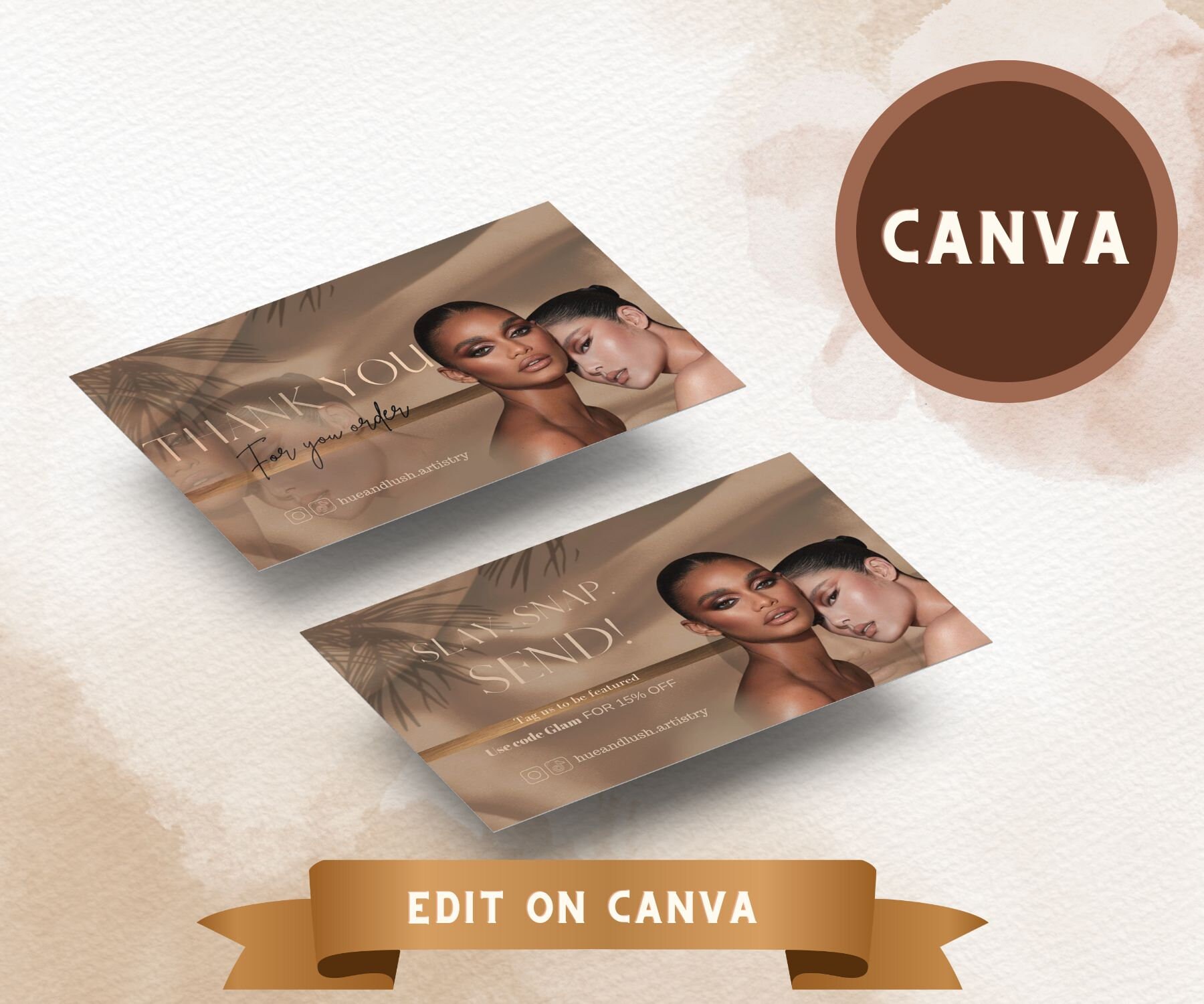 Editable Thank You Card DIY Canva Template Premade Thank You Card Hair ...