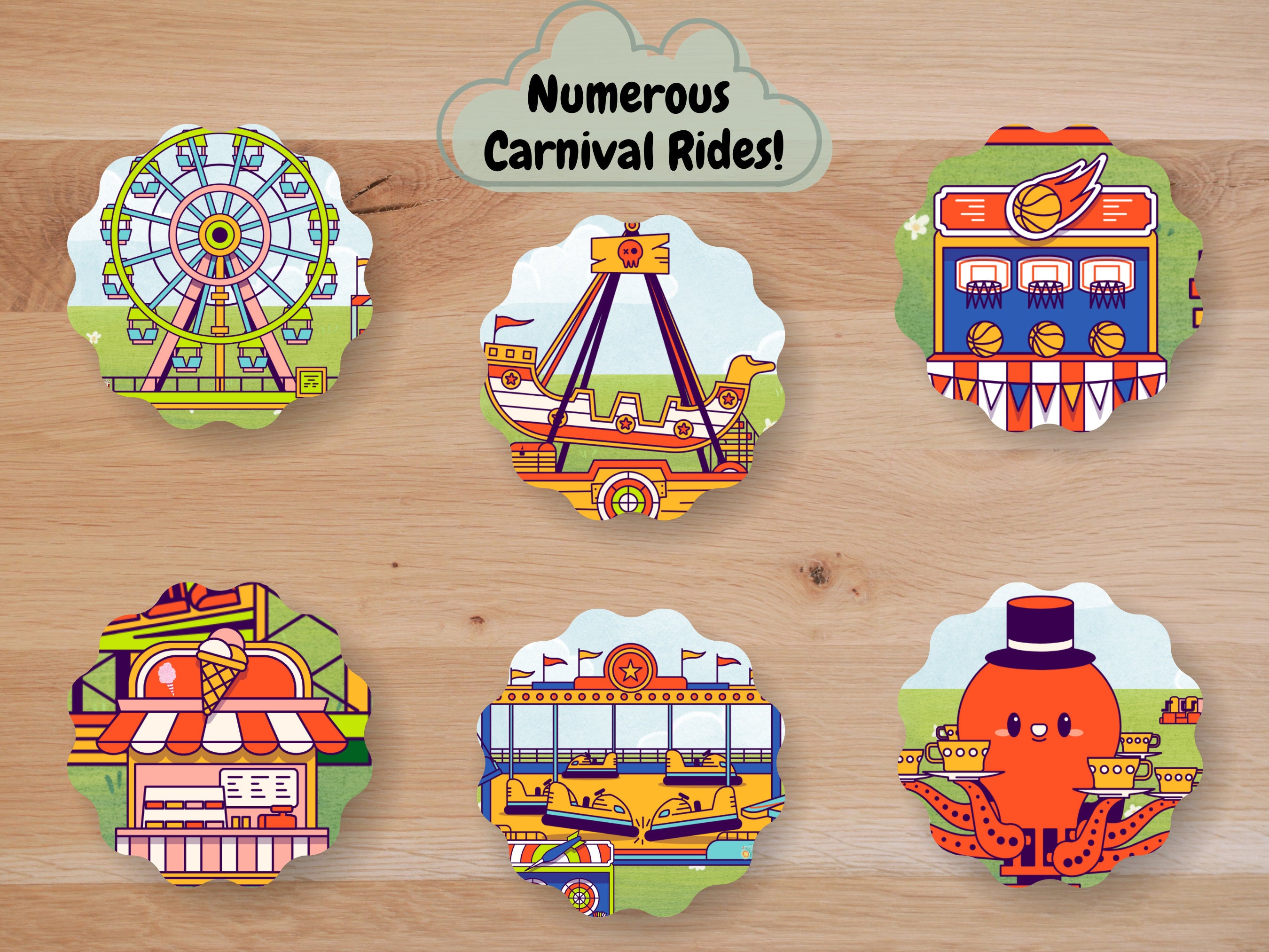 Printable Paper Dolls for Kids, Paper Dolls Amusement Park Scene ...