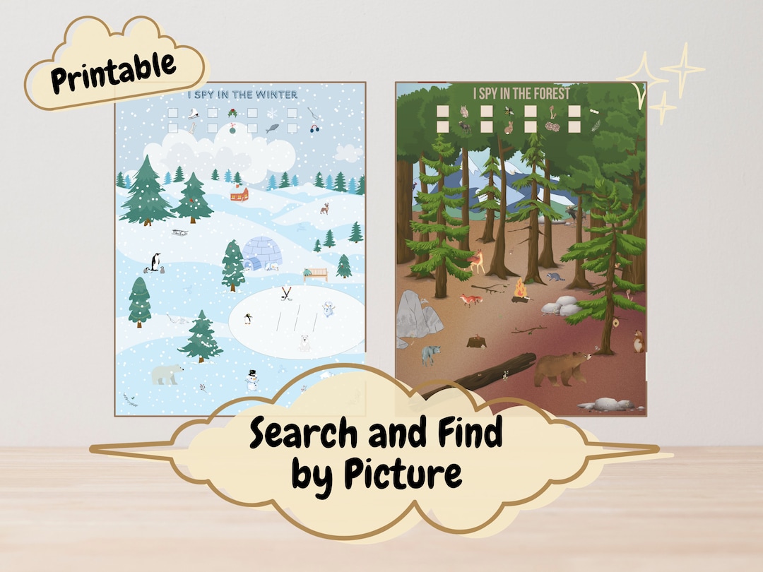 Kids Activities I Spy Search and Find by Picture, Forest and Winter ...