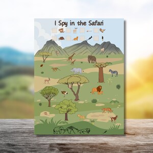 I Spy Search and Find Activity, Safari Animal Kids Activity, Preschool ...