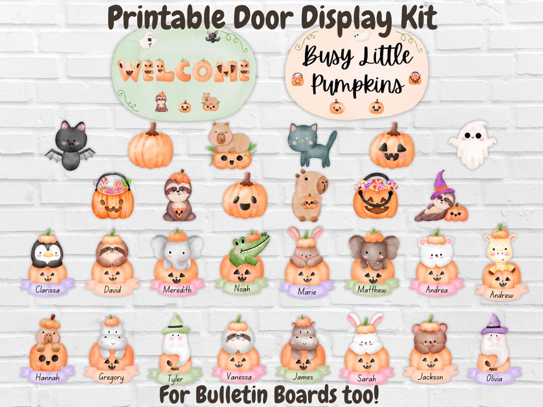 Fall Classroom Door Decor, Halloween Classroom Decor, Pumpkin Bulletin ...