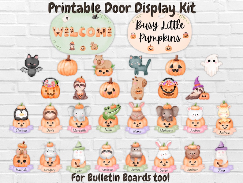 Fall Classroom Door Decor, Halloween Classroom Decor, Pumpkin Bulletin ...