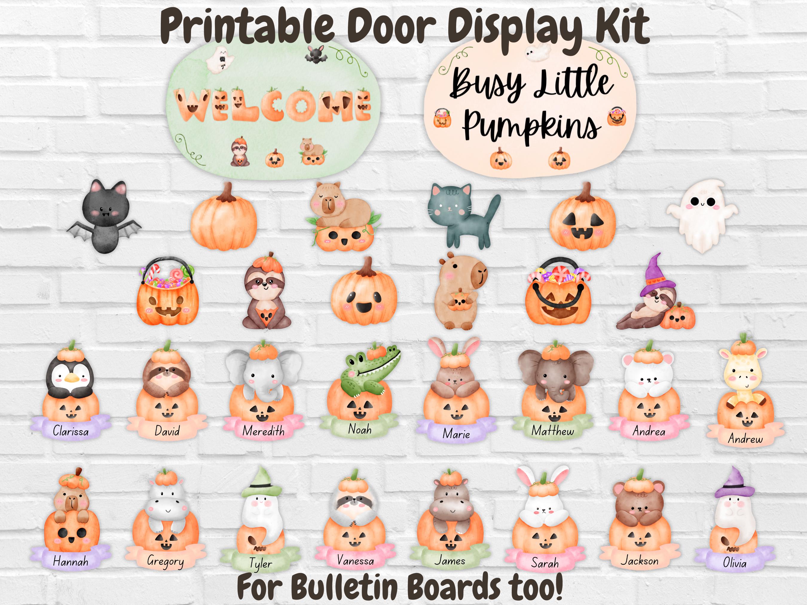 Fall Classroom Door Decor, Halloween Classroom Decor, Pumpkin Bulletin ...