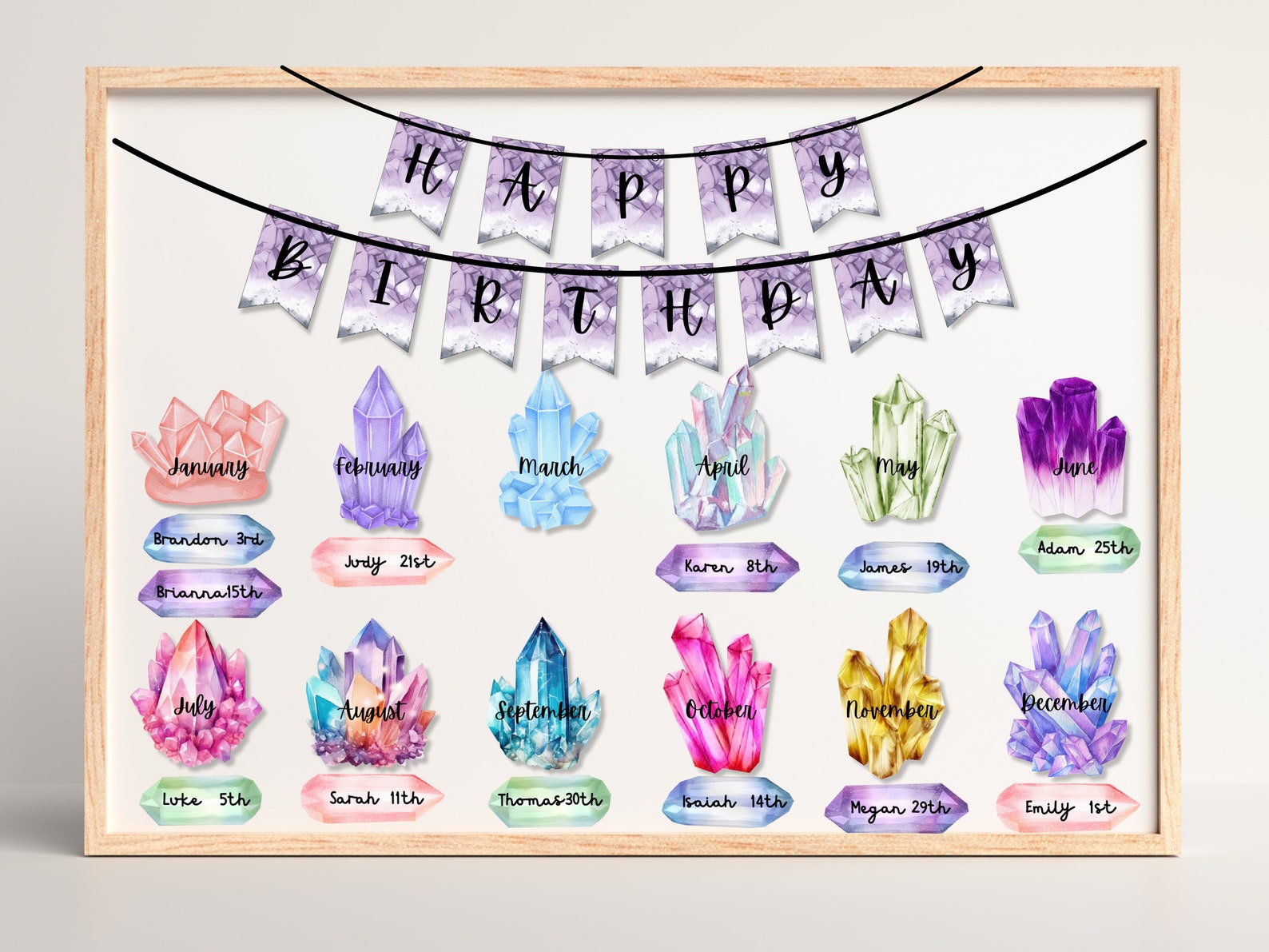 Classroom Birthday Display, Boho Classroom Crystals, Classroom Birthday ...