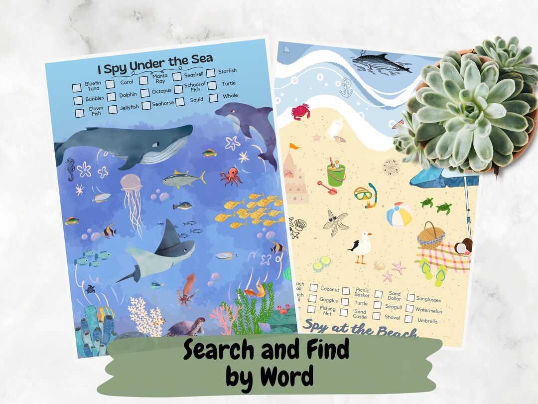 I Spy Search and Find by Word Worksheet Summer Beach and - Etsy