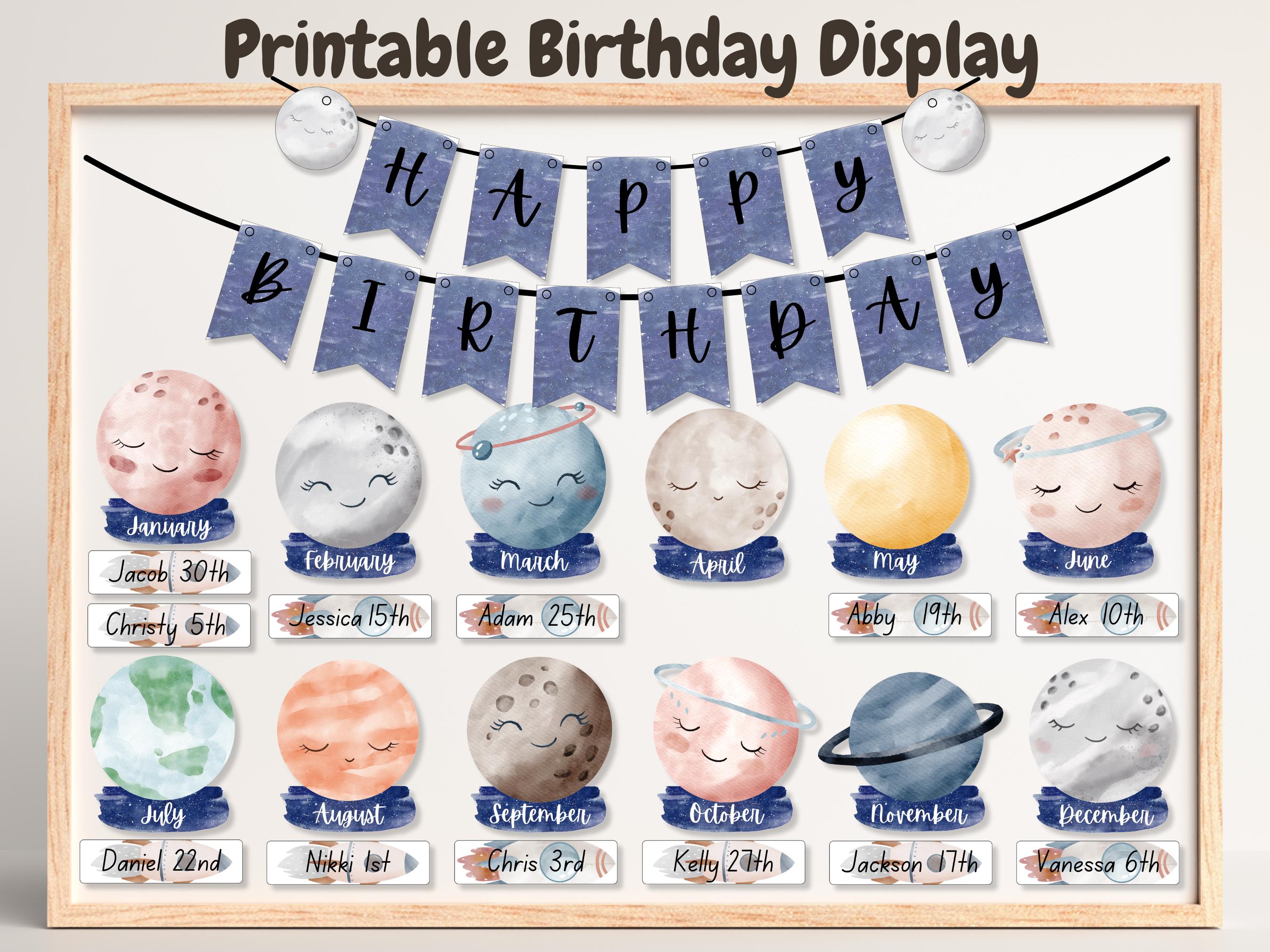 Space Classroom Birthday, Classroom Birthday Display, Classroom ...