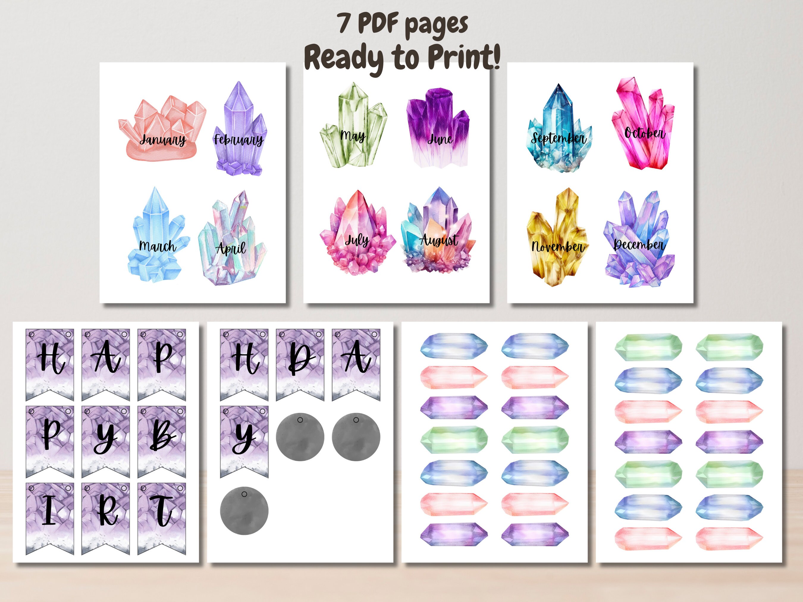 Classroom Birthday Display, Boho Classroom Crystals, Classroom Birthday ...