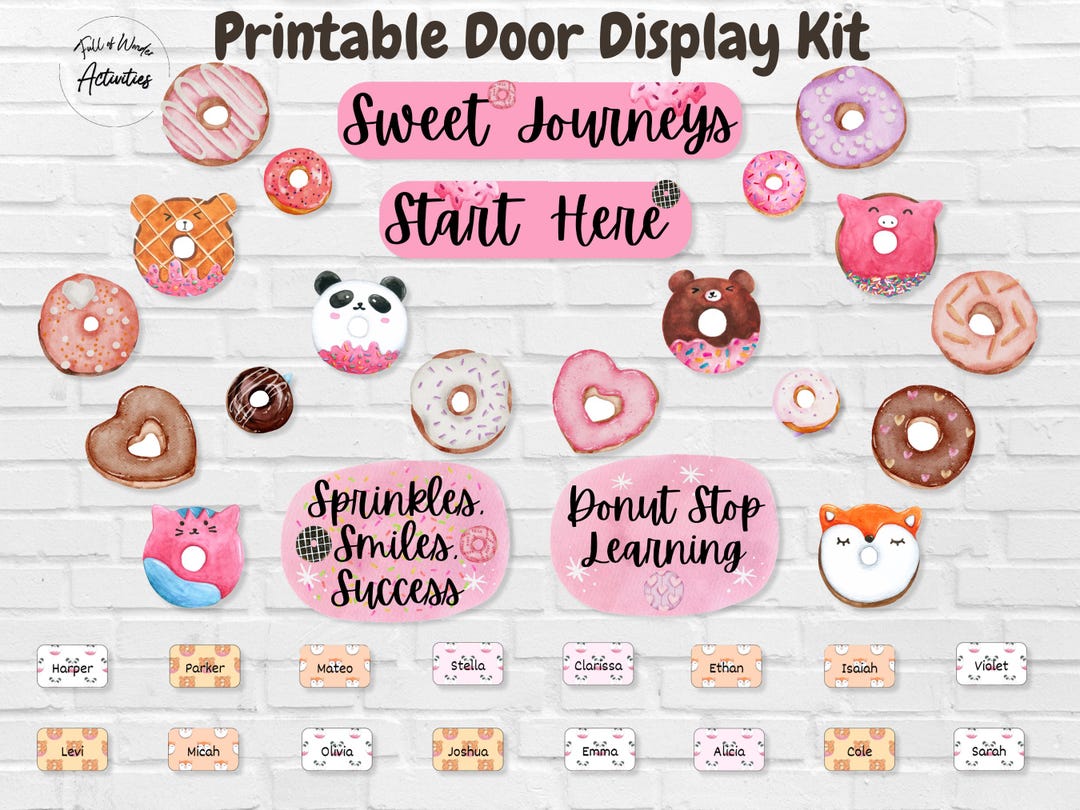 Donut Door Decor Kit, Classroom Door Display, Colorful Bulletin Board ...