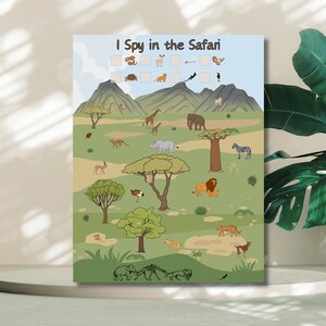 I Spy Search and Find Activity, Safari Animal Kids Activity, Preschool ...