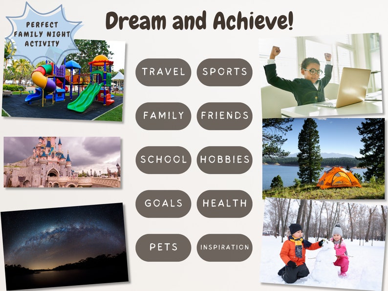 Boys Vision Board Kit, Kids Dream Board, Mood Board Party ...