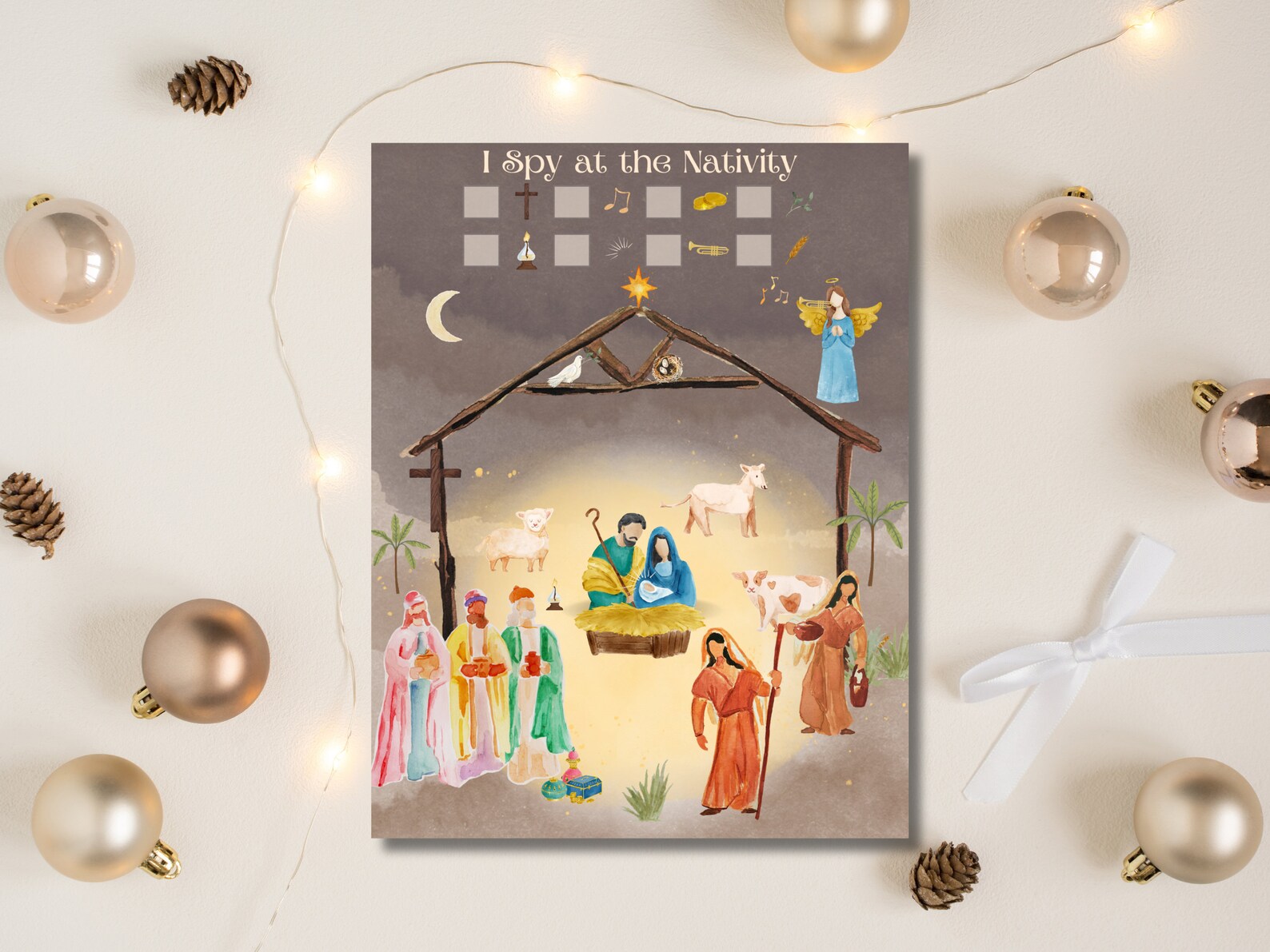 Christmas I Spy Search and Find Activity, Nativity Kids Activity ...