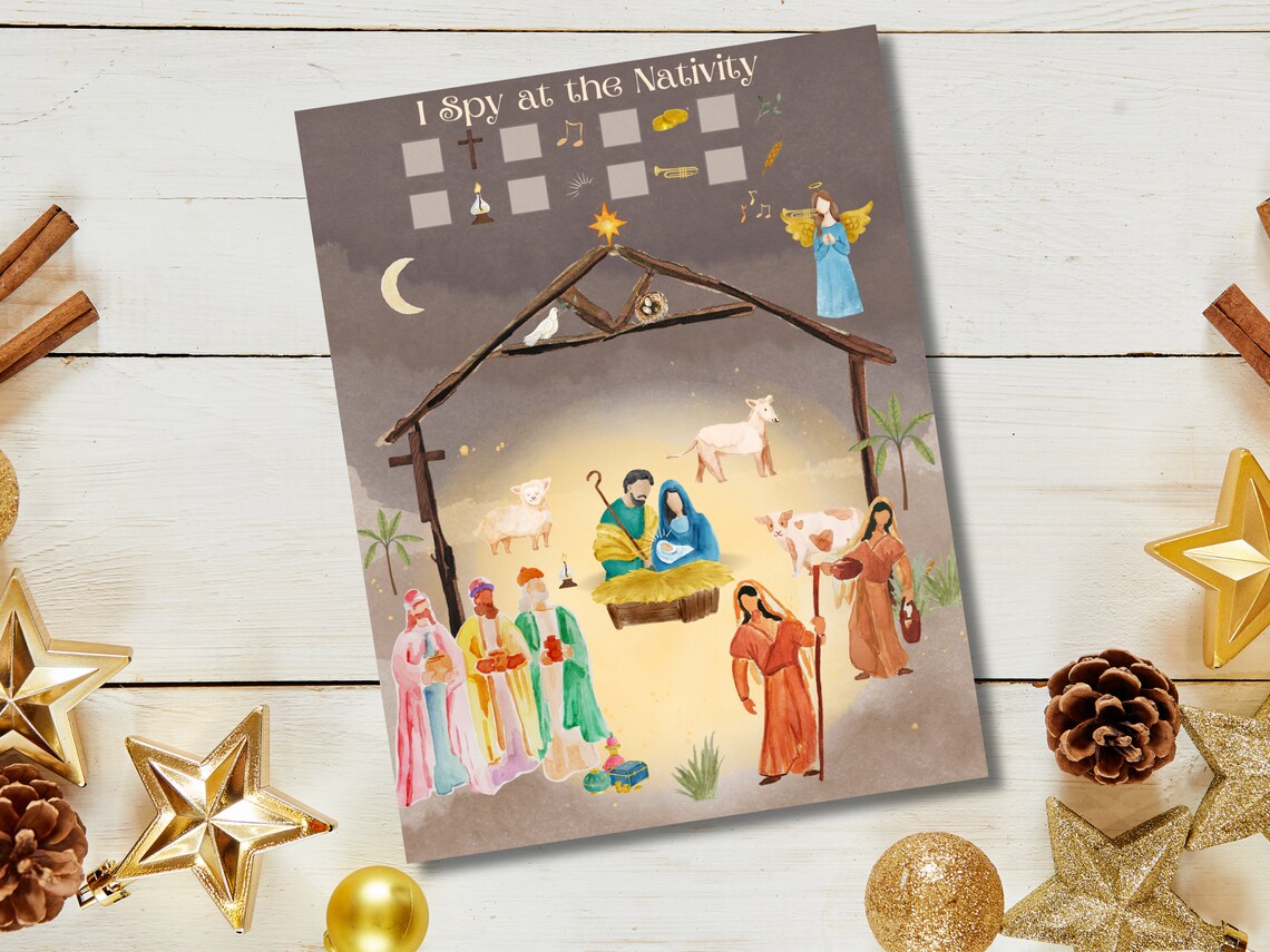 Christmas I Spy Search and Find Activity, Nativity Kids Activity ...