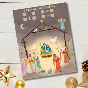Christmas I Spy Search and Find Activity, Nativity Kids Activity ...