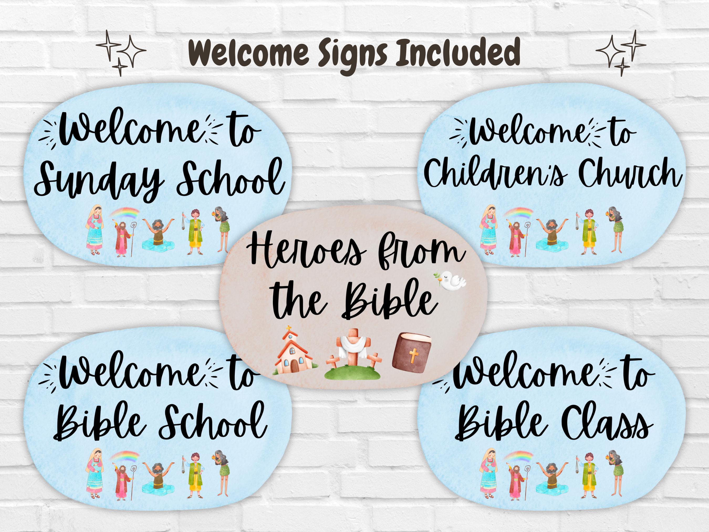 Sunday School Decorations, Christian Bulletin Board, Bible Heroes ...