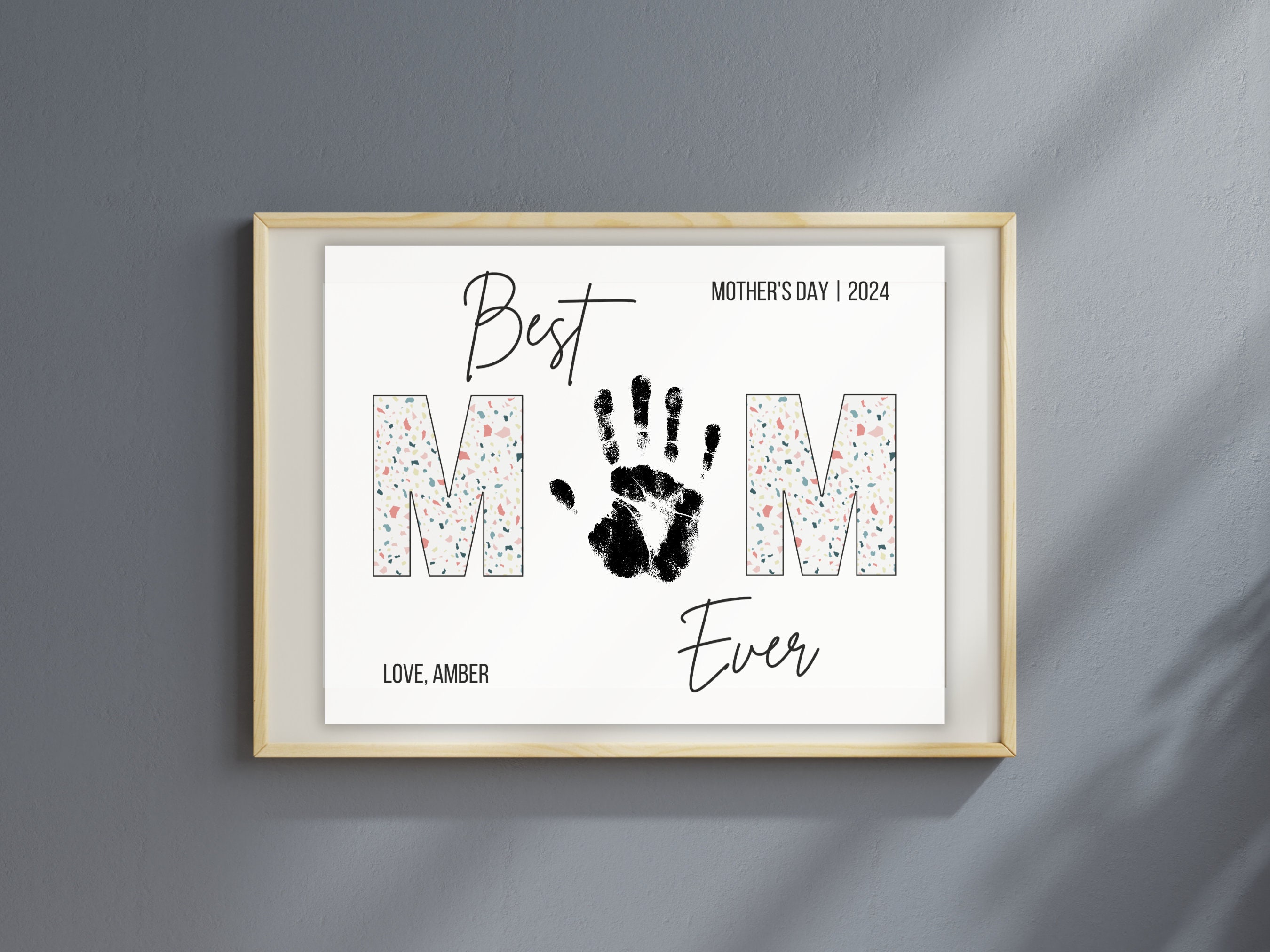 Editable Mothers Day Handprint Art, Custom Mama Card Gift, Handprint ...