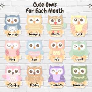 Boho Owl Classroom Birthday, Classroom Birthday Display, Pastel ...