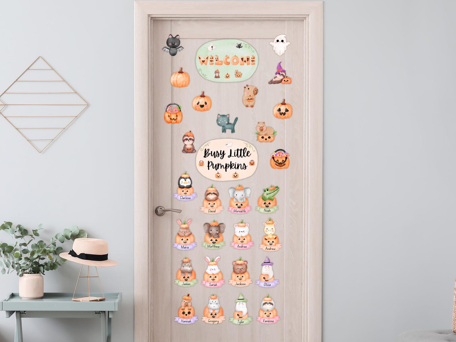 Fall Classroom Door Decor, Halloween Classroom Decor, Pumpkin Bulletin ...