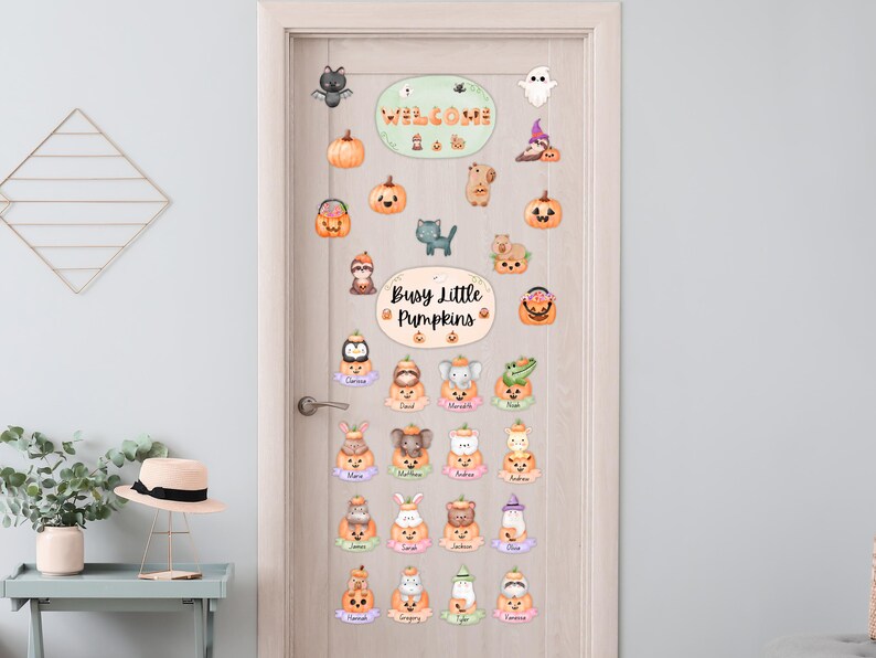Fall Classroom Door Decor, Halloween Classroom Decor, Pumpkin Bulletin ...