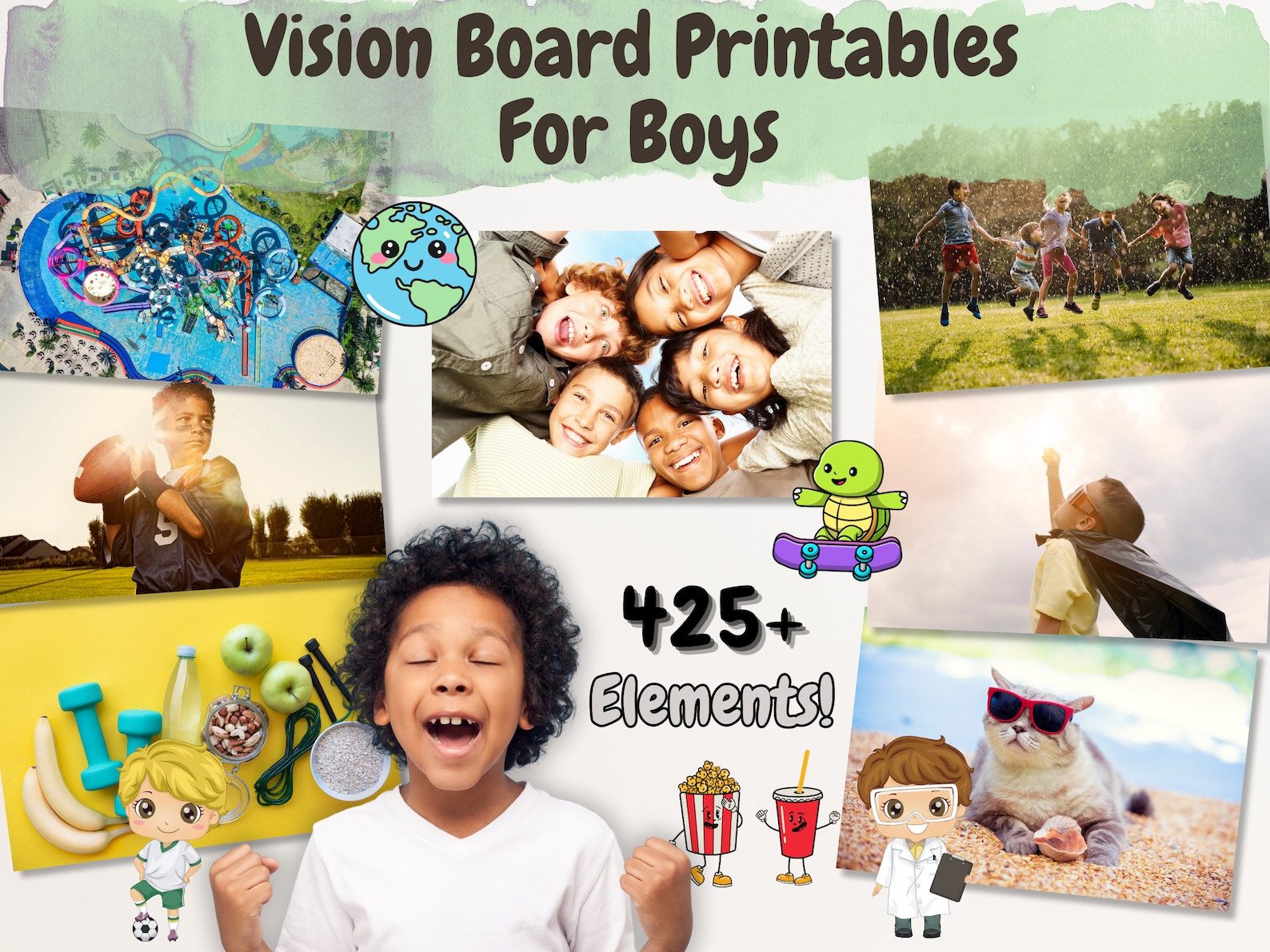 Boys Vision Board Kit, Kids Dream Board, Mood Board Party ...