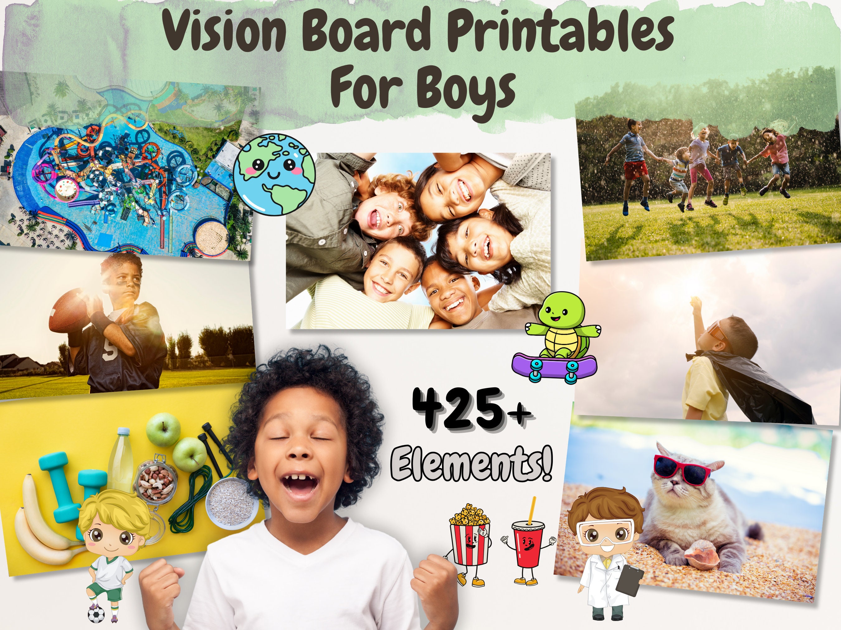 Boys Vision Board Kit, Kids Dream Board, Mood Board Party ...