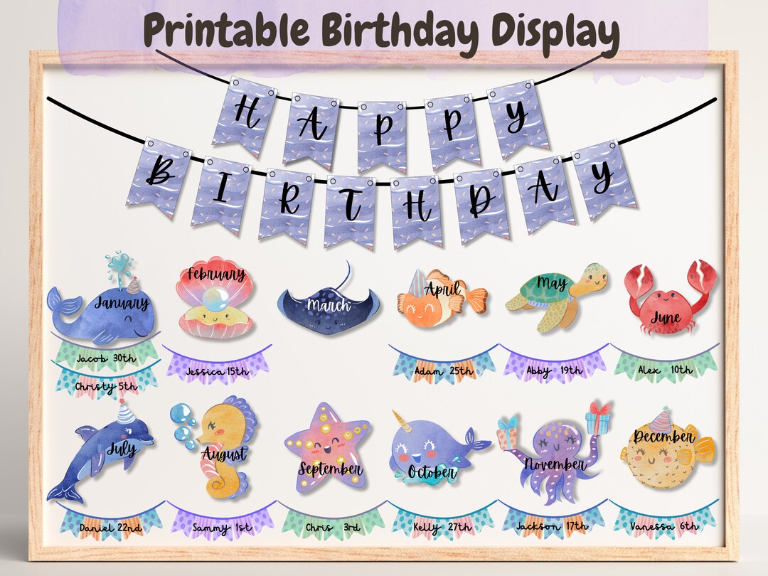 Ocean Classroom Birthday, Birthday Board Display, Kids Birthday Board ...