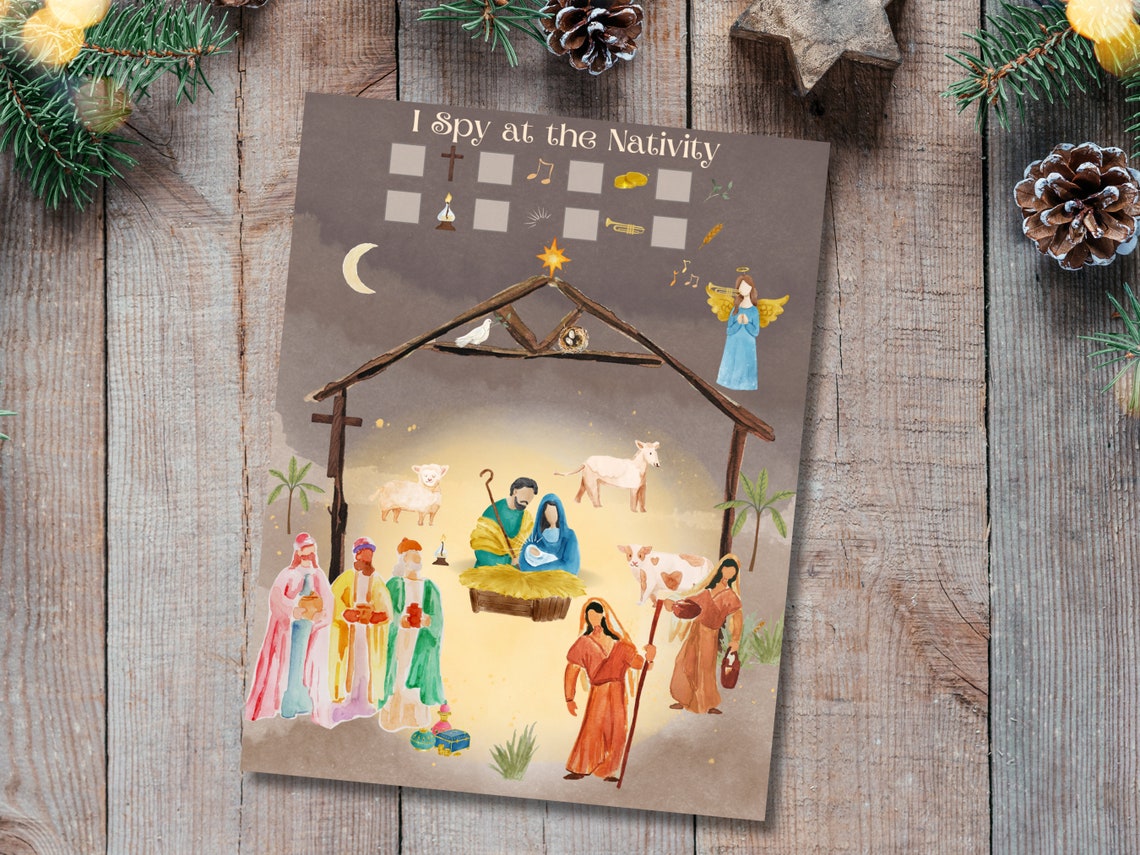 Christmas I Spy Search and Find Activity, Nativity Kids Activity ...