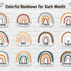 Boho Rainbow Classroom Decor, DIY Birthday Board, Classroom Birthday ...