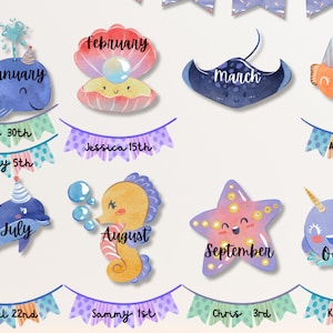 Ocean Classroom Birthday, Birthday Board Display, Kids Birthday Board ...