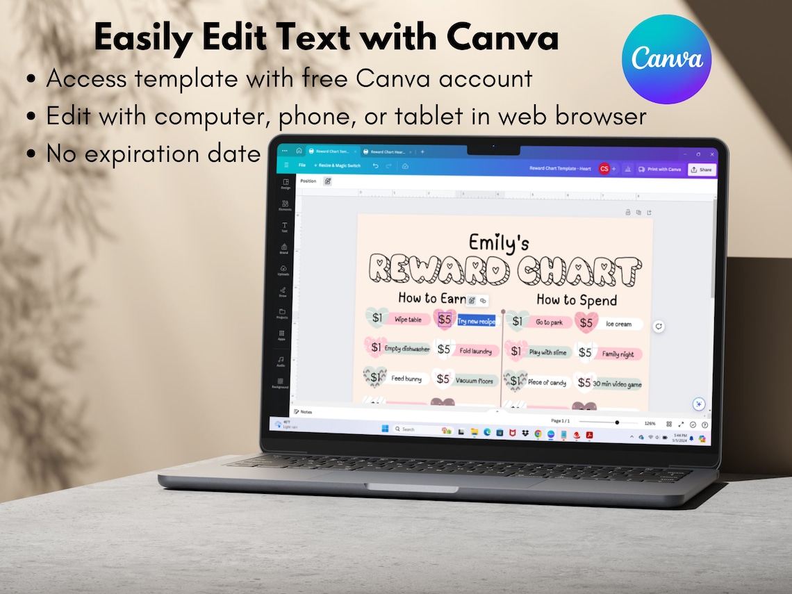 Reward System for Kids, Reward Chart and Bucks, Editable Mom Bucks ...