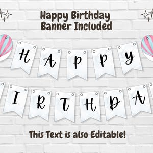 Editable Hot Air Balloon Birthday Board Kit, Sky's the Limit Classroom ...